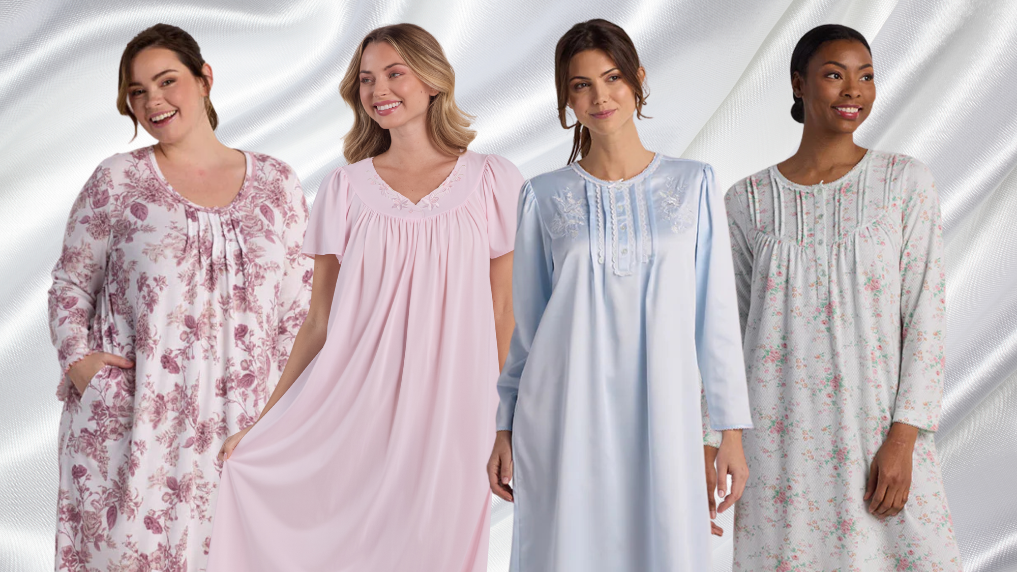 Nightgown Types: Fabrics, Fits & Styles | Miss Elaine – Miss Elaine Store