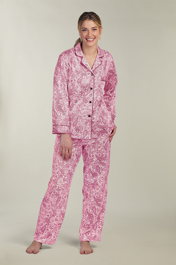 Brushed Back Satin Pajama Miss Elaine Store