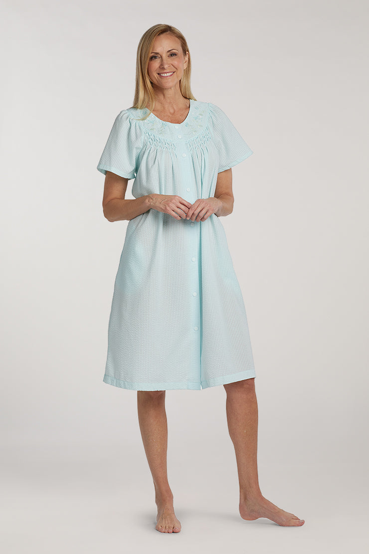 Seersucker Short Robe – Miss Elaine Store